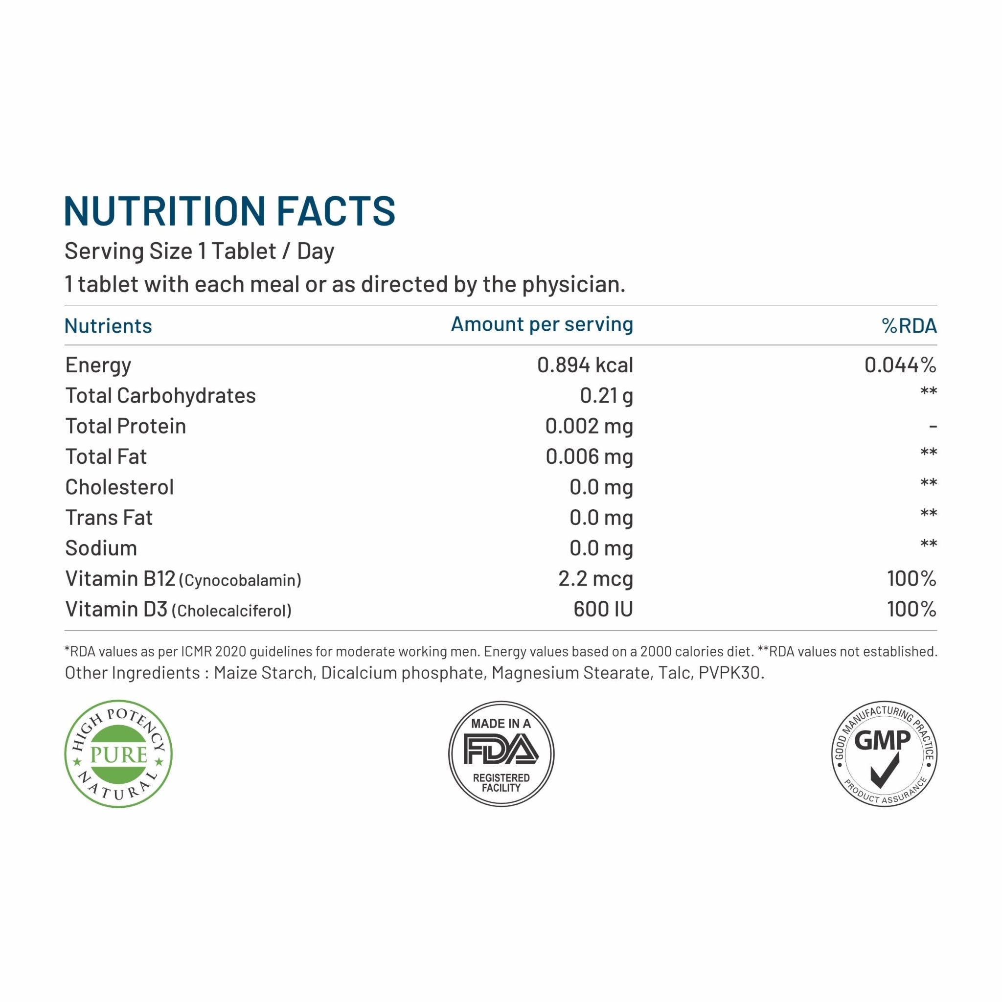 Buy Vitamin B12 and Vitamin D3 Tablets for Bone, Immune, and Cognitive ...