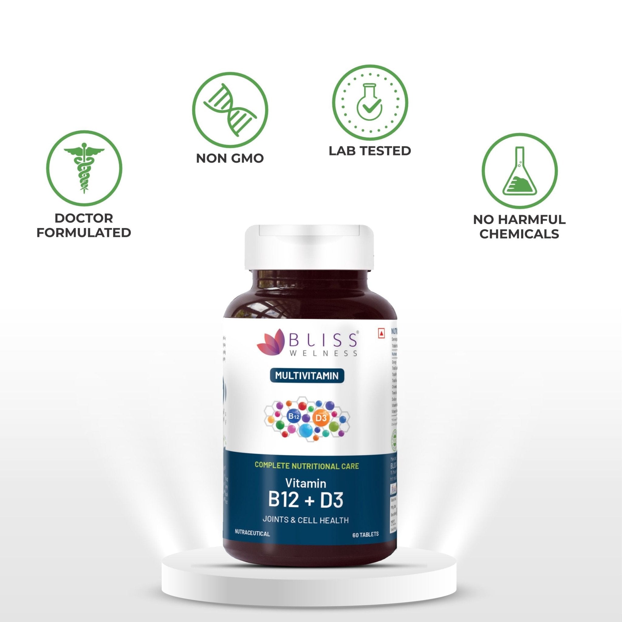 Buy Vitamin B12 and Vitamin D3 Tablets for Bone, Immune, and Cognitive ...